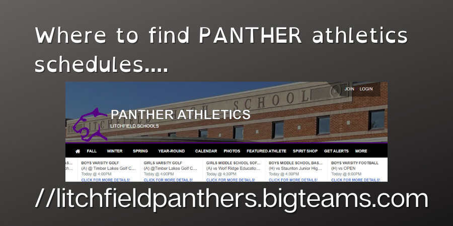Save the Link to Panther Athletics Schedules | Litchfield High School